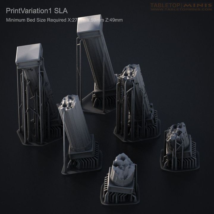 3D Printable Roman Pillars by TableTopMinis