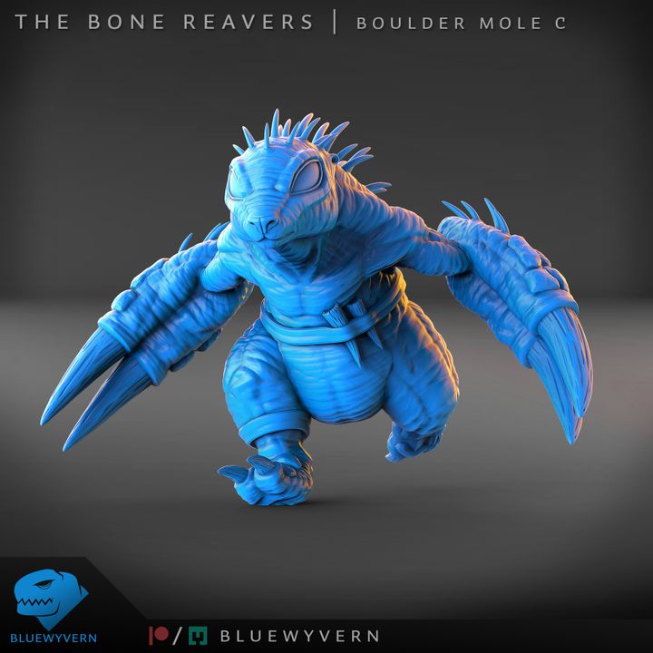 3D Printable The Bone Reavers - Boulder Mole C by BlueWyvern