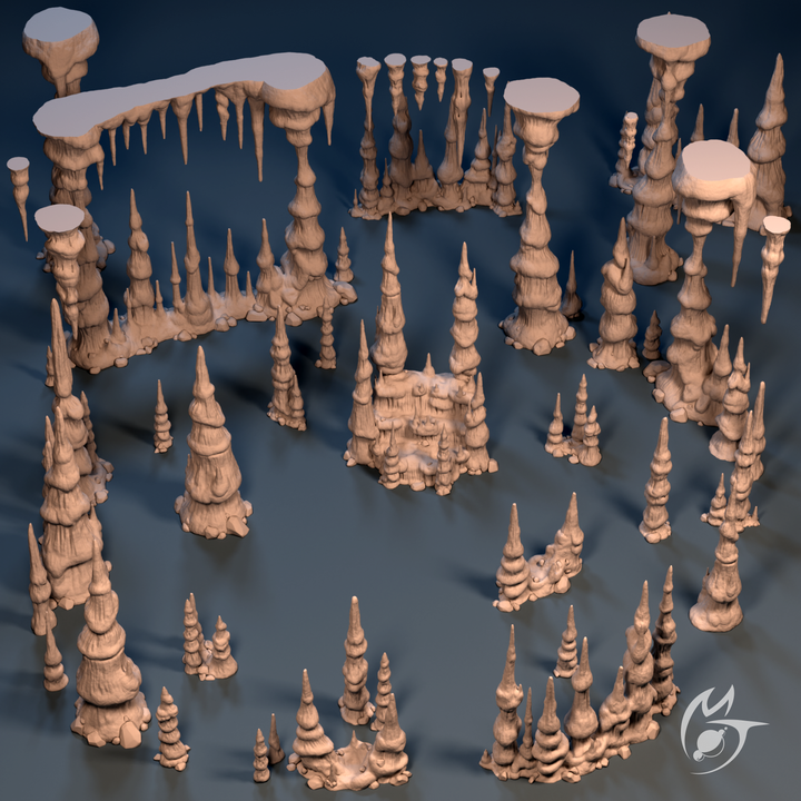 3D Printable Stalactite and Stalagmite Growths - Scatter Terrain by ...