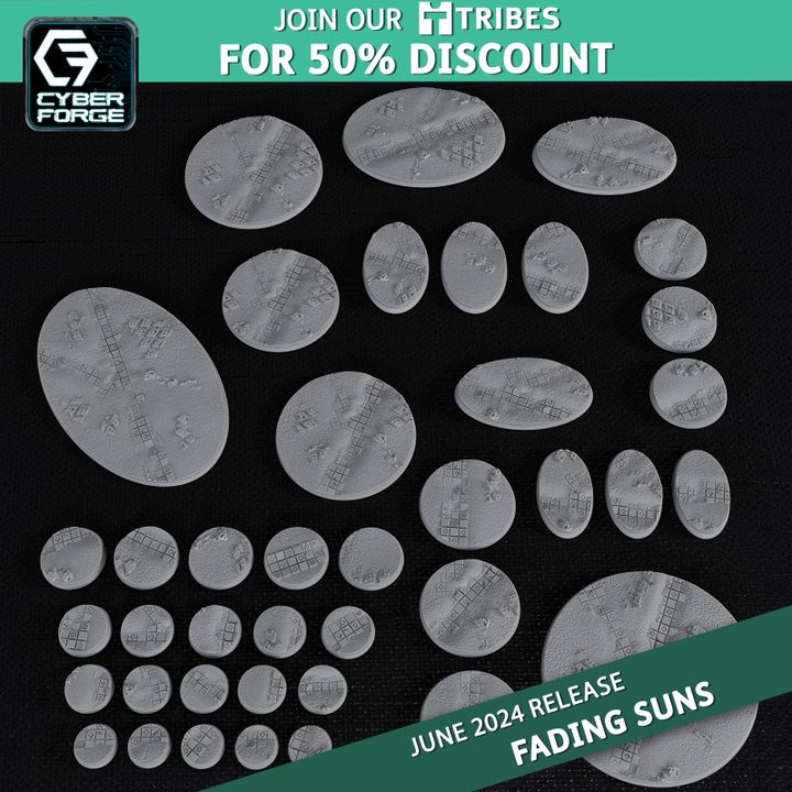 3D Printable Fading Suns Dedicated Bases set by Titan Forge Miniatures