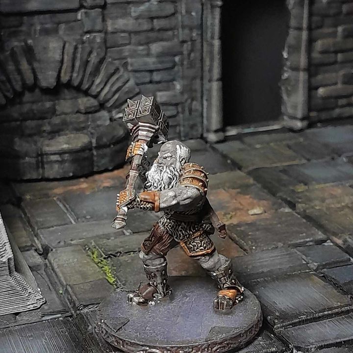 3D Printable Duergar 5/11 - Great Maul Charger by Black Anvil Miniatures