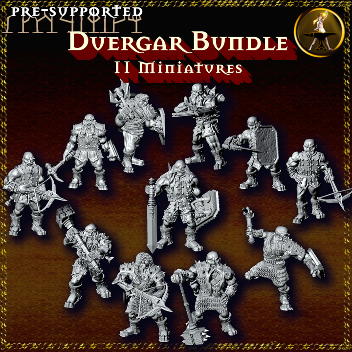 3D Printable Duergar - Basic Bundle by Black Anvil Miniatures