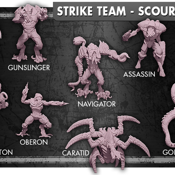3D Printable Scourge of Agolis Strike Team by Mantic Games®