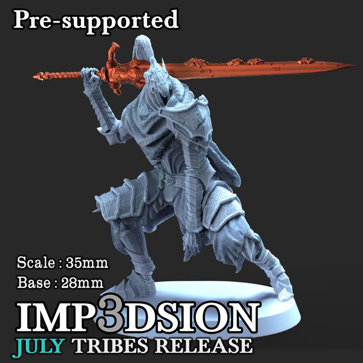 3D Printable Dark Knight 35mm miniature by Imp3dsion