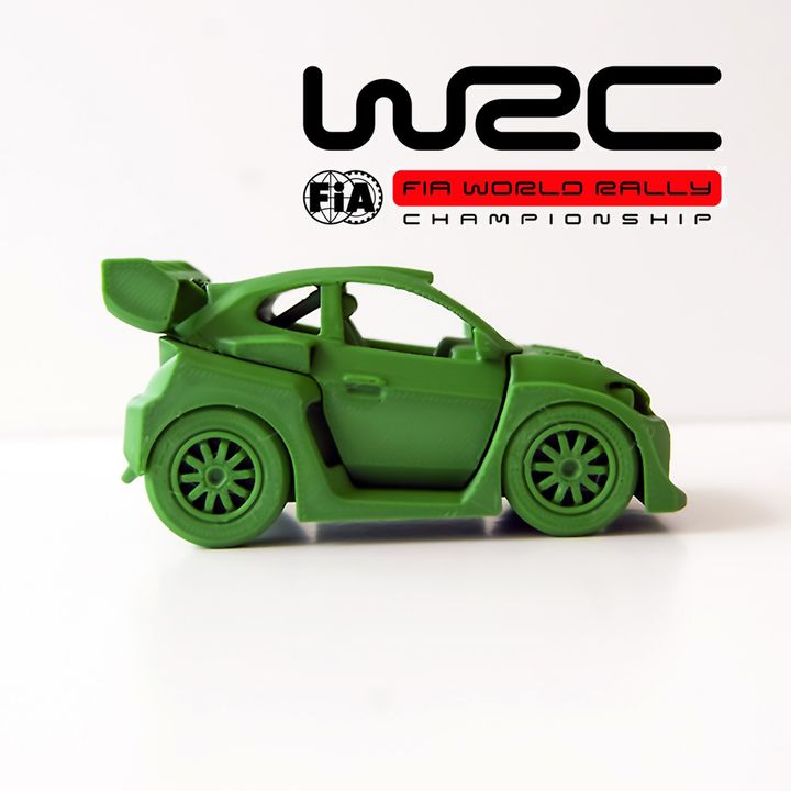 3D Printable CUTE WRC RALLY CAR... PRINT-IN-PLACE by Petr