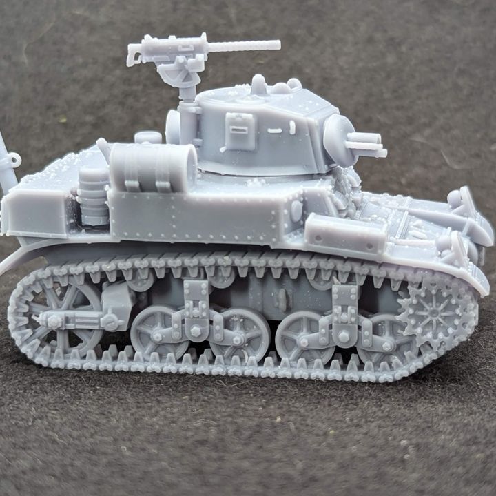 3D Printable M3A1 Stuart Satan (flamethrower) (US, WW2) by Wargame3d