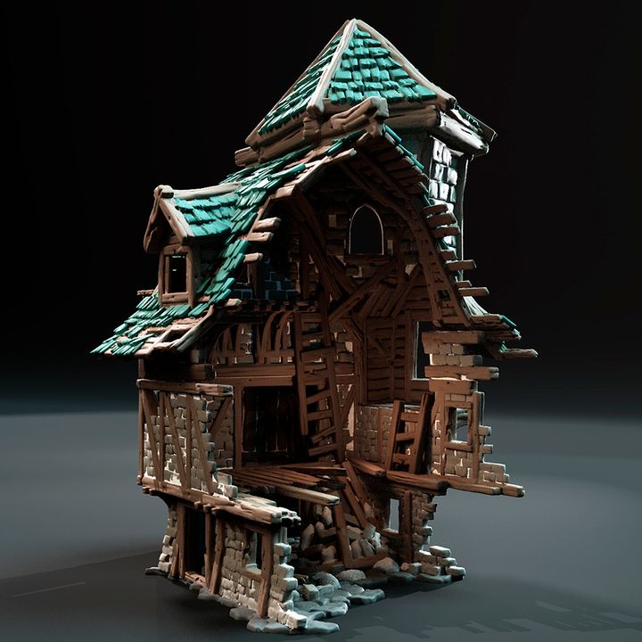 3D Printable LOST HOLLOW Tower House by forgottenlootstudio