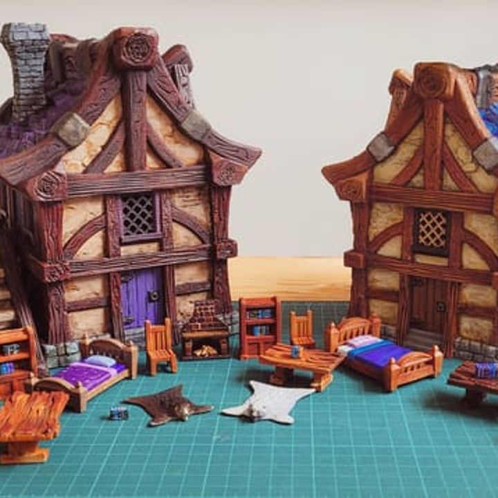 3D Printable Fantasy House + Props by David
