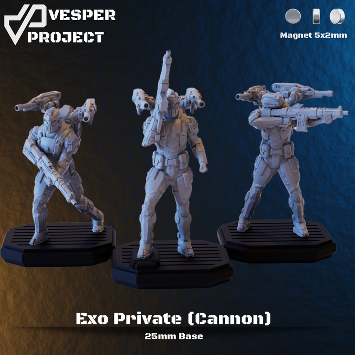 3D Printable Exo Private (Cannon) by Vesper Project