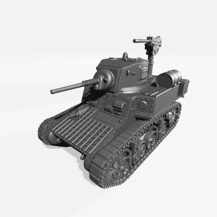 3D Printable M3A1 Stuart with hull-mounted flamethrower (US, WW2) by ...