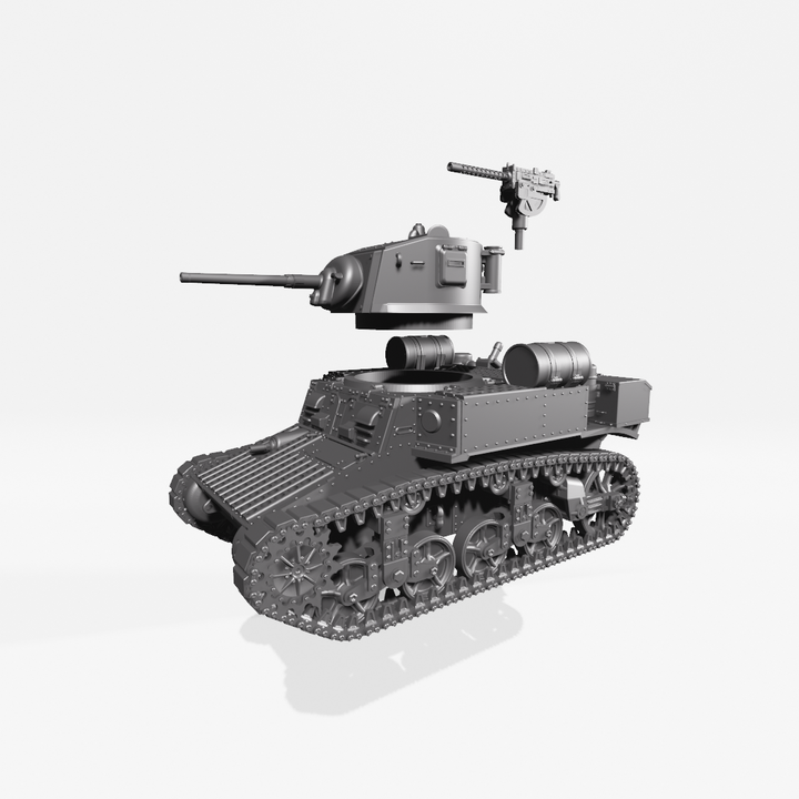 3D Printable M3A1 Stuart with hull-mounted flamethrower (US, WW2) by ...