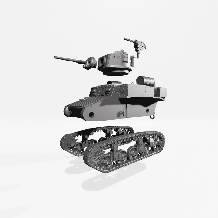 3D Printable M3A1 Stuart with hull-mounted flamethrower (US, WW2) by ...