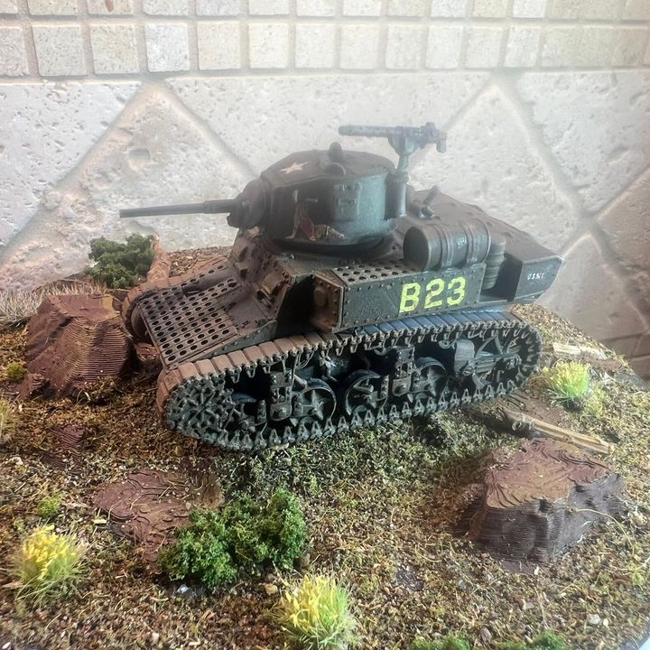 3D Printable M3A1 Stuart with hull-mounted flamethrower (US, WW2) by ...