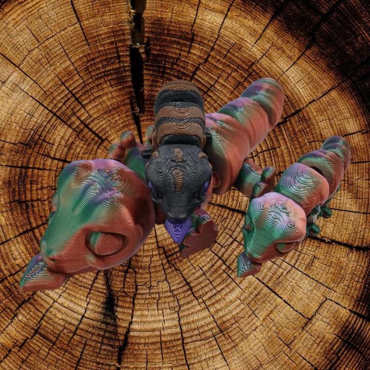 3D Printable Flexible Blue Tongue Skink by The Dragon's Den