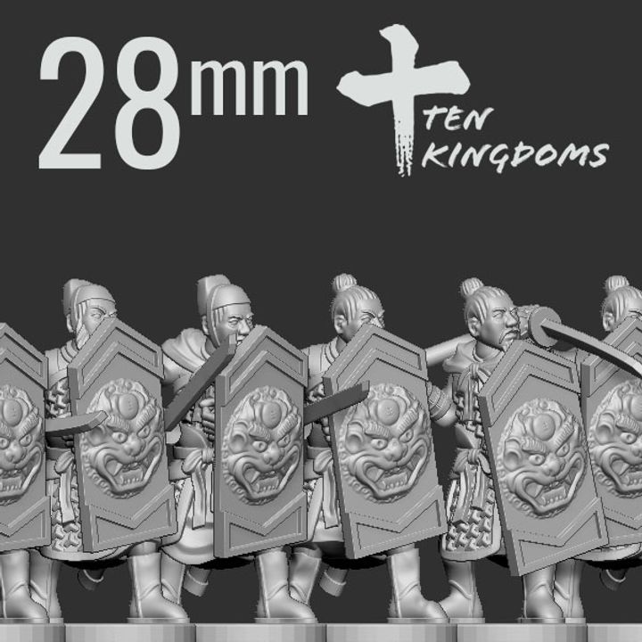 3D Printable 28mm Song Dynasty Shield Armoured Foot by Ten Kingdoms ...