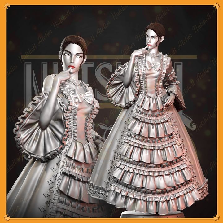 3D Printable Nutshell Atelier - Rococo Dress girl by Nutshell atelier