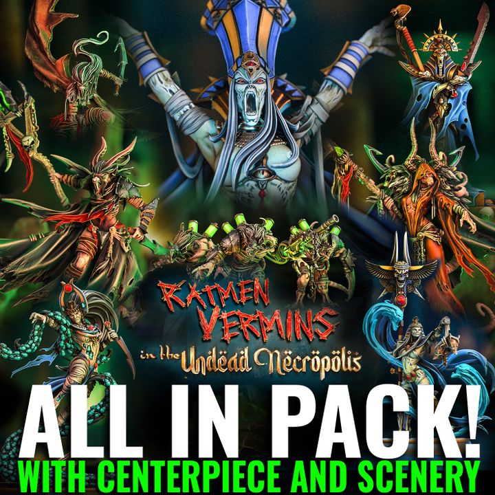 3D Printable Ratmen Vermins in the Undead Necropolis (with Centerpiece ...