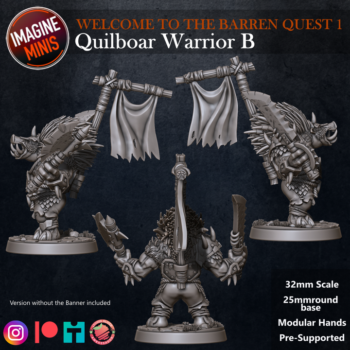 3D Printable Welcome to the Barrens Quest 1 - Quilboar Warrior B by ...