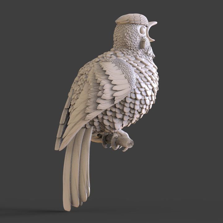 3D Printable BIRD ON A BRANCH by 3Dimontis