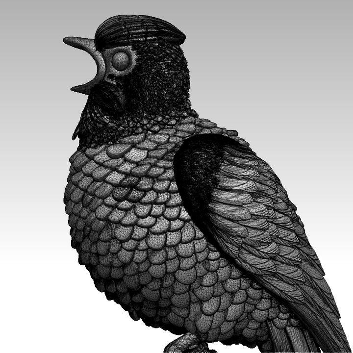 3D Printable BIRD ON A BRANCH by 3Dimontis