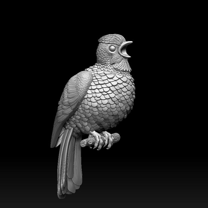 3D Printable BIRD ON A BRANCH by 3Dimontis