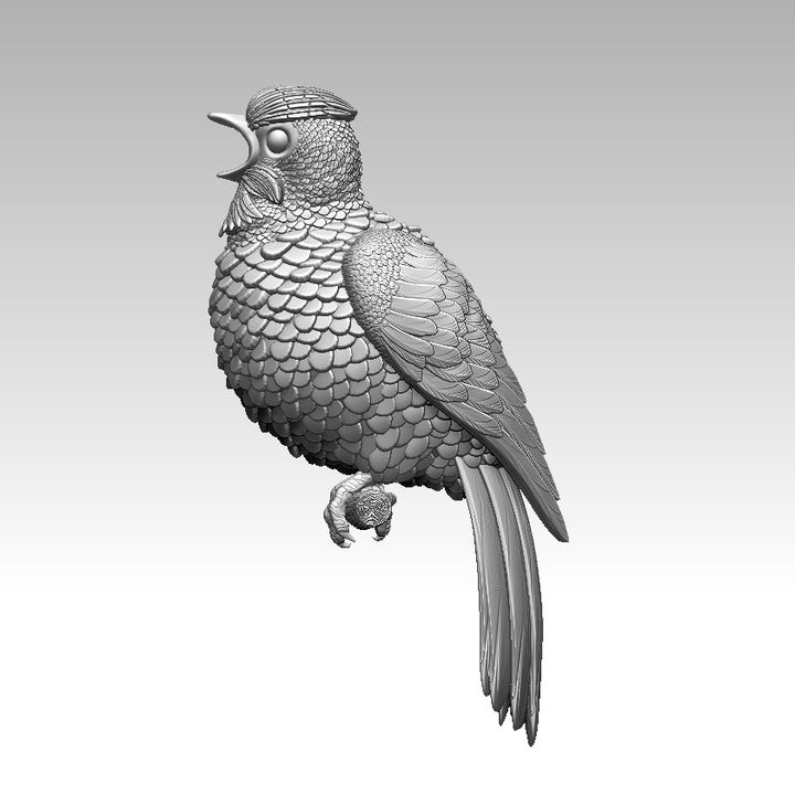 3D Printable BIRD ON A BRANCH by 3Dimontis