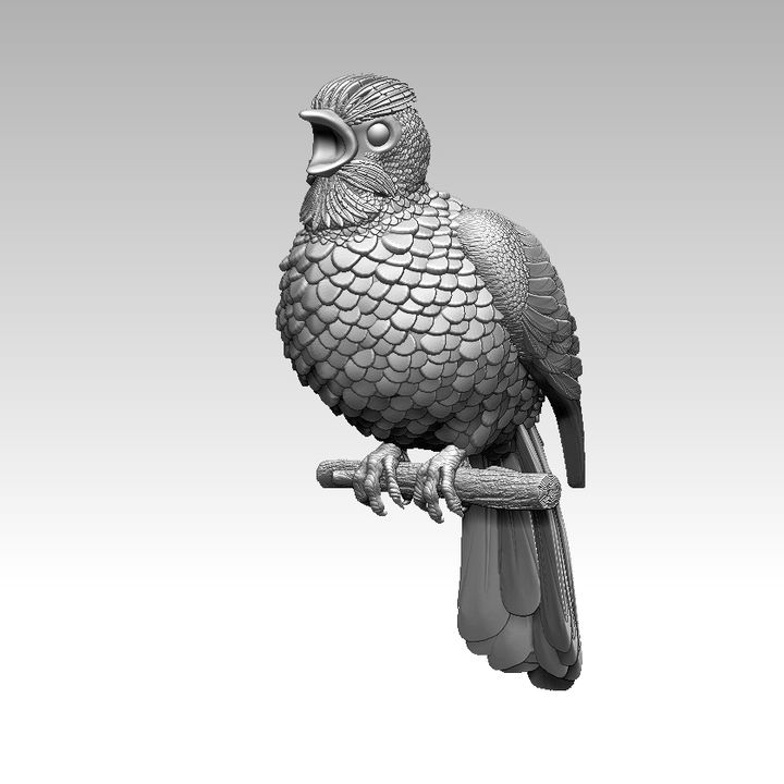 3D Printable BIRD ON A BRANCH by 3Dimontis