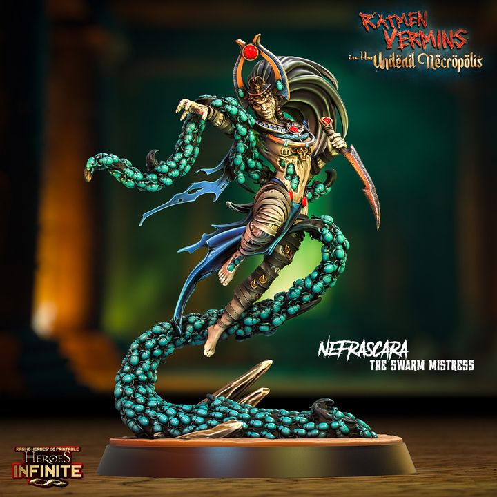 3D Printable Nefrascara, the Swarm Mistress by Heroes Infinite