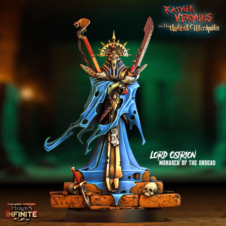 3D Printable Lord Osirion, Monarch of the Undead by Heroes Infinite