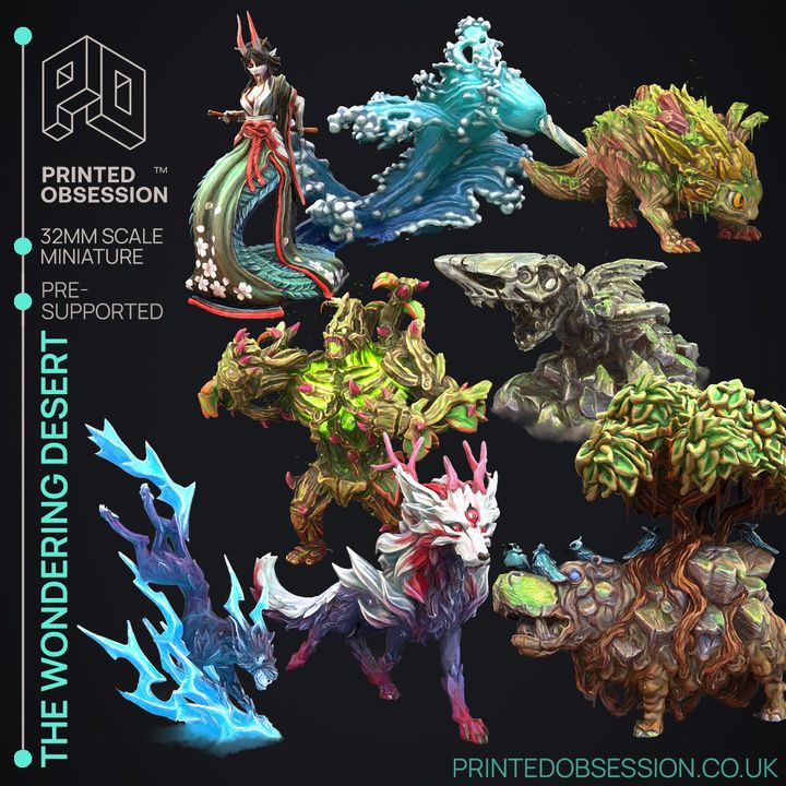 3D Printable Elemental Creatures 2 - 8 Models - PRESUPPORTED ...
