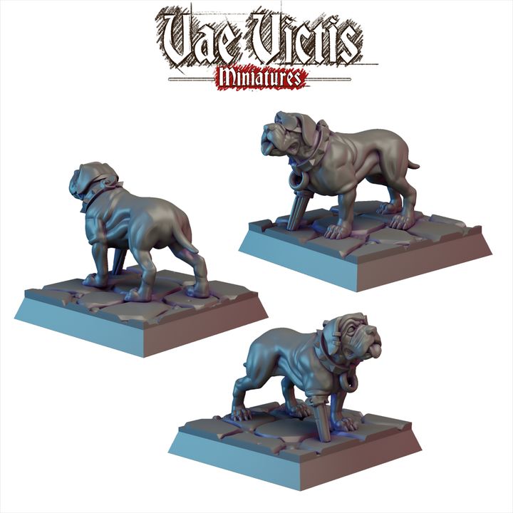 3D Printable Hounds Set [PRE_SUPPORTED] by Vae Victis Miniatures
