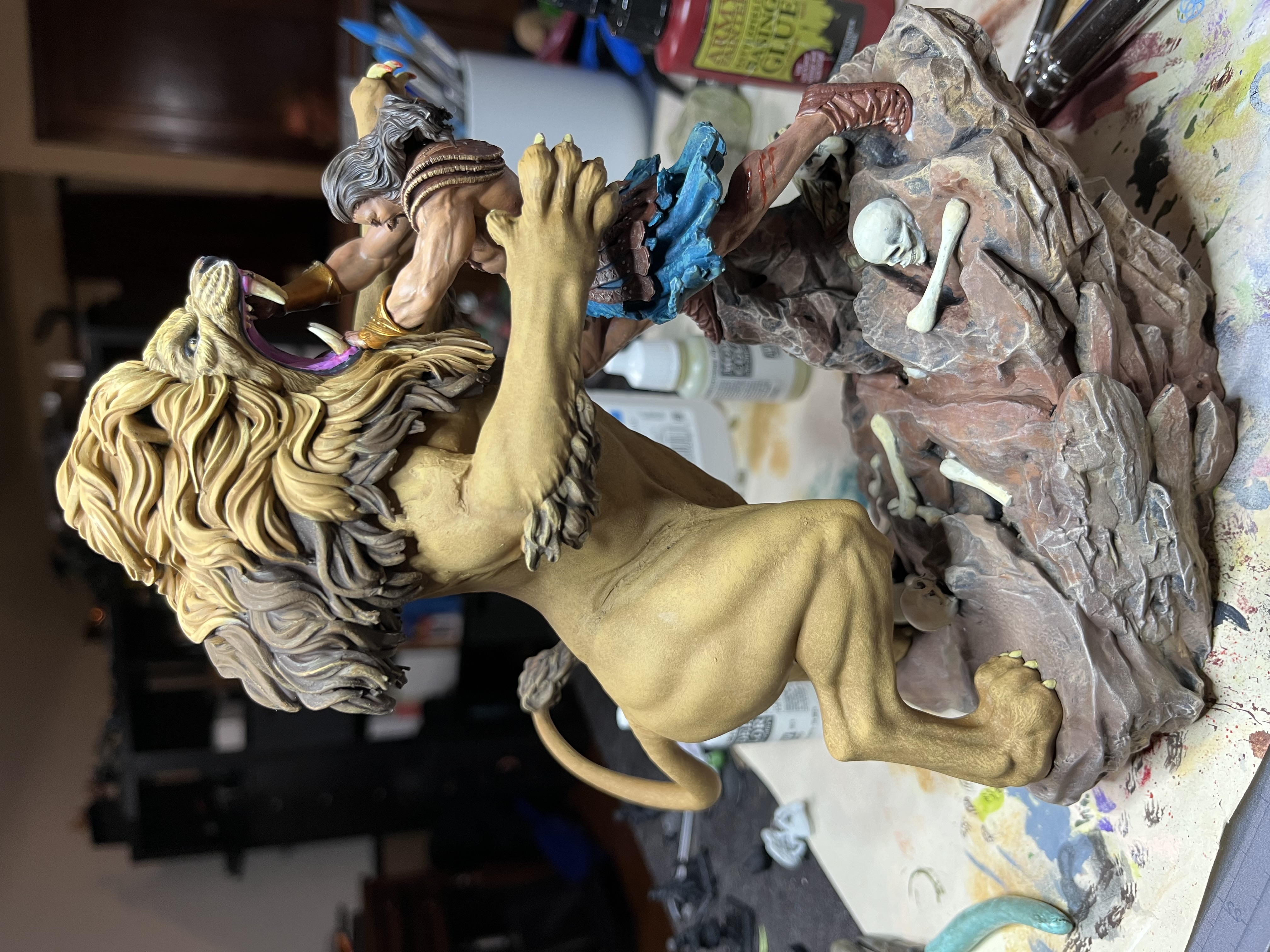 3D Printable Heracles and the Nemean Lion [presupported] by Nerikson