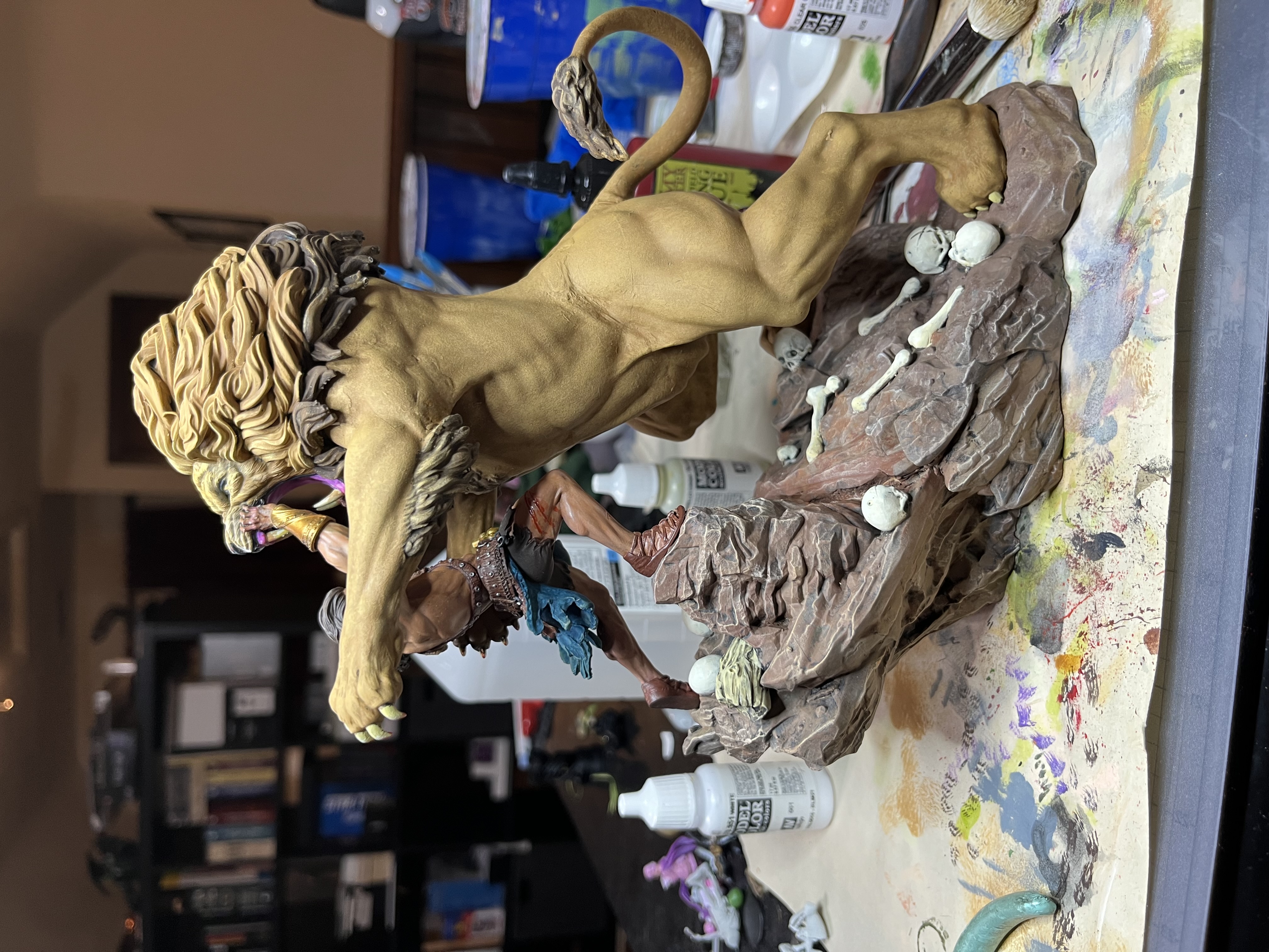 3D Printable Heracles and the Nemean Lion [presupported] by Nerikson