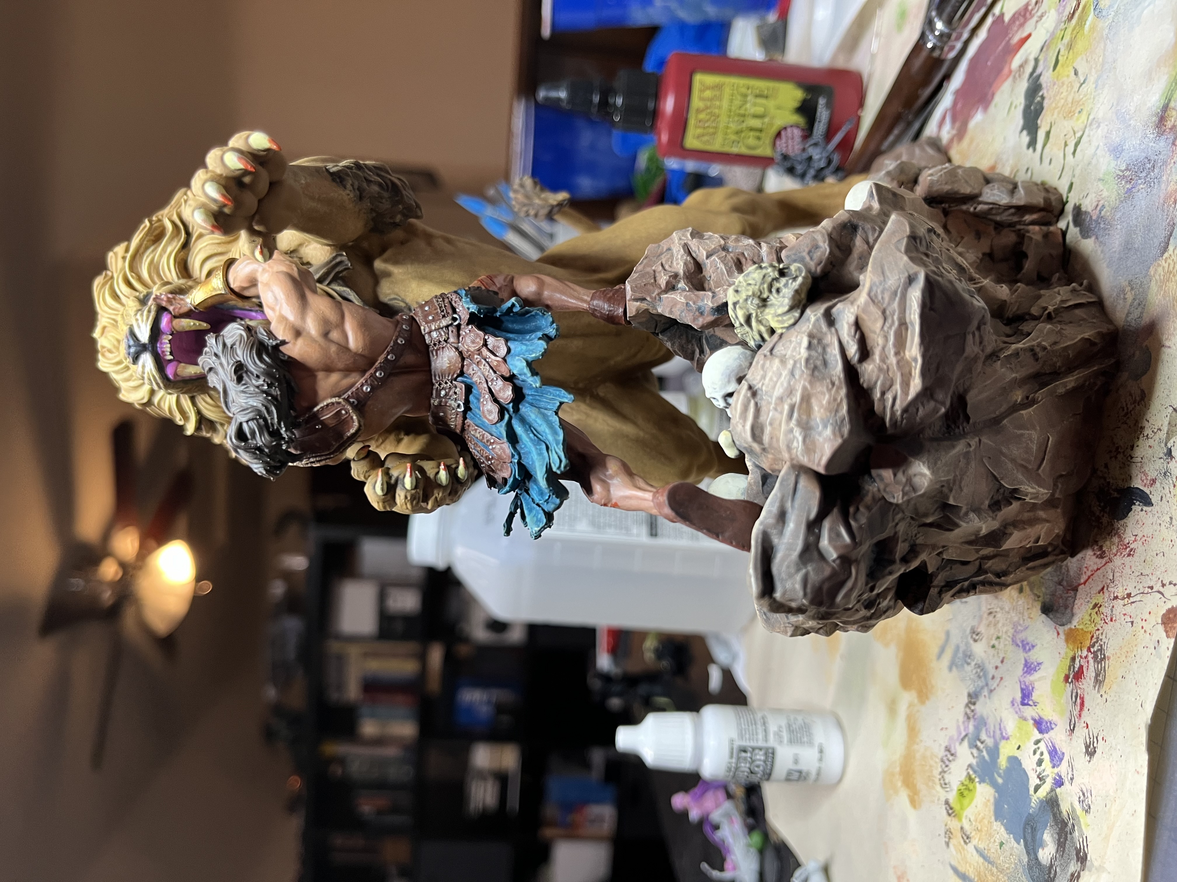 3D Printable Heracles and the Nemean Lion [presupported] by Nerikson