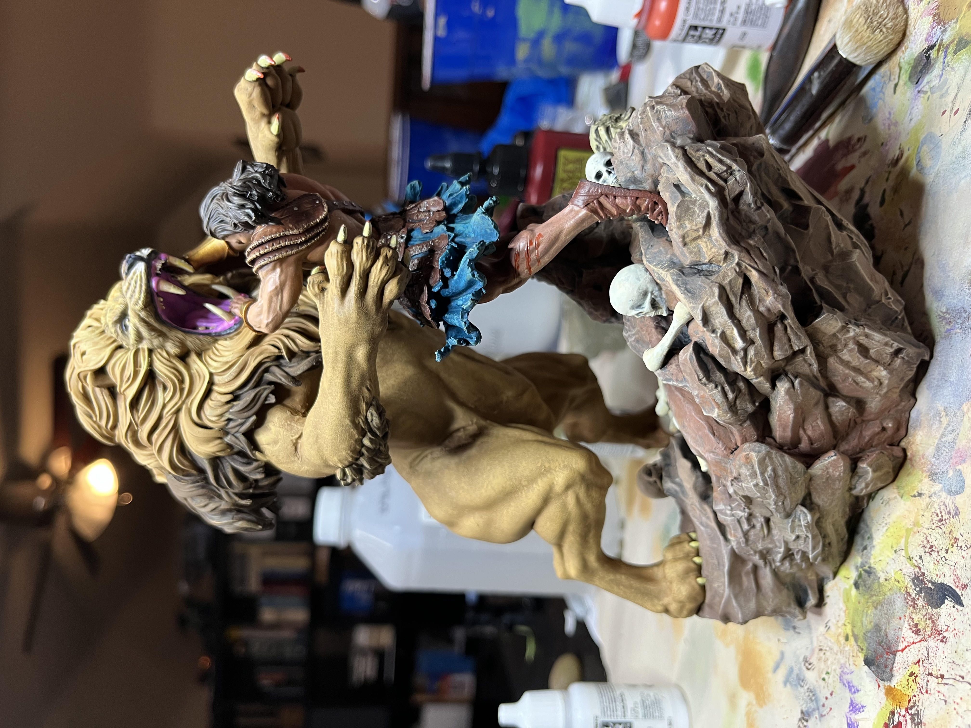 3D Printable Heracles and the Nemean Lion [presupported] by Nerikson