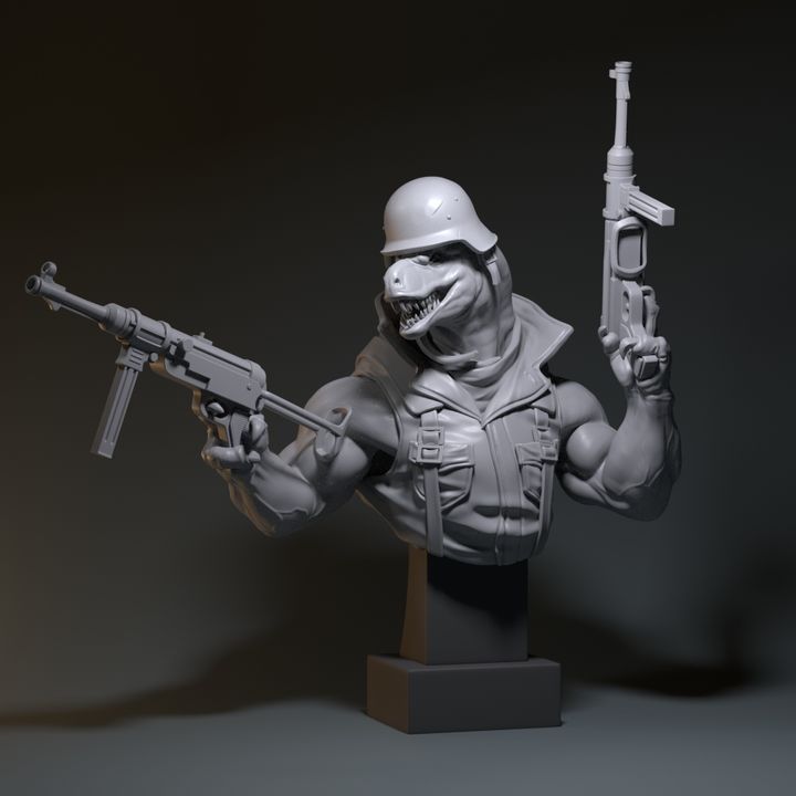 3D Printable T rex ww2 by Dinoworld