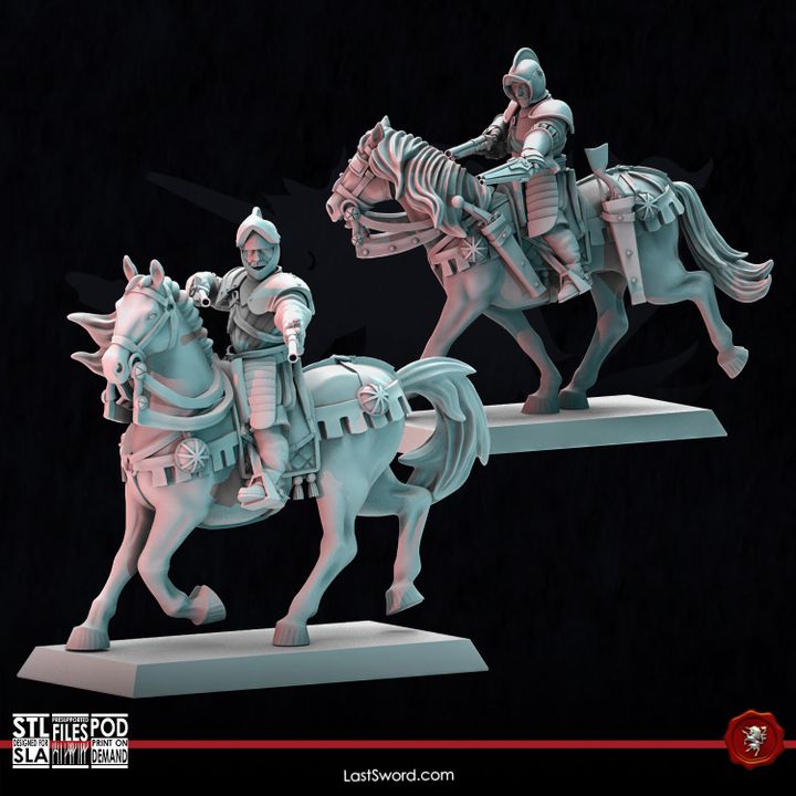 3D Printable Reiters by LastSword Miniatures