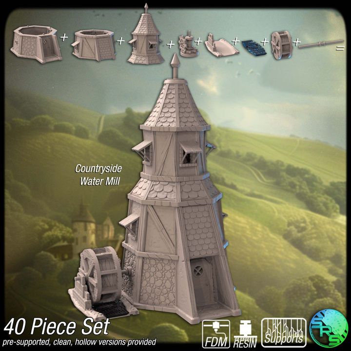 3D Printable Countryside Terrain Set by SRS Studios