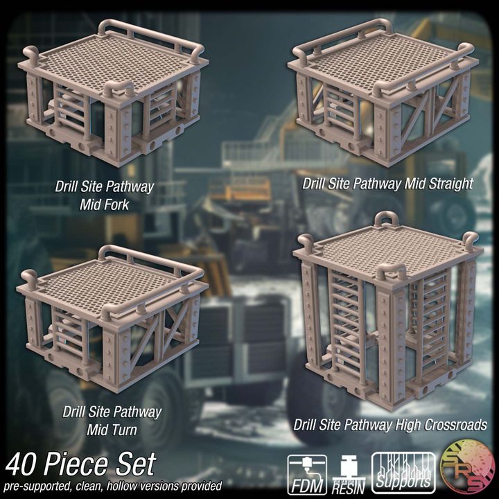 3D Printable Lunar Drill Site Terrain Set by SRS Studios