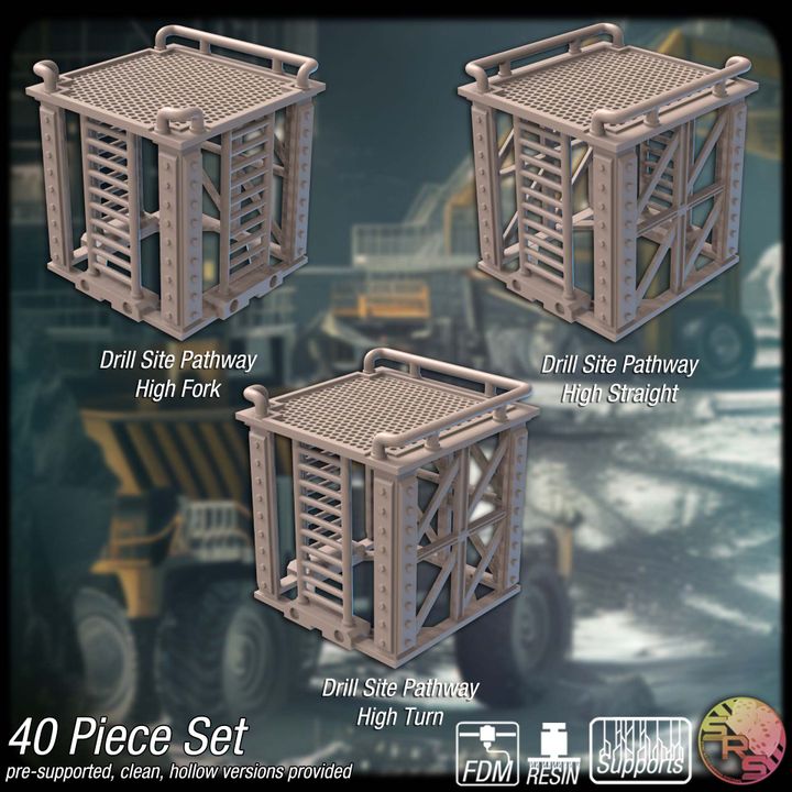 3D Printable Lunar Drill Site Terrain Set by SRS Studios