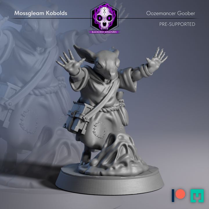 3D Printable Mossgleam Kobolds | Oozemancer Goober by Blackcrest Miniatures
