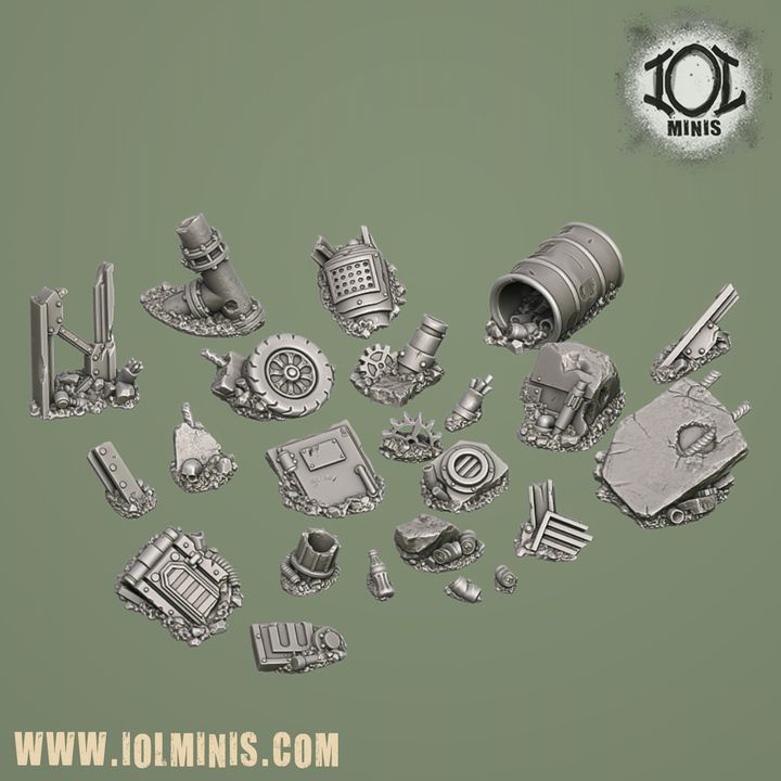 3D Printable Wasteland Base Toppers Set 6 - Supportfree base detailing ...