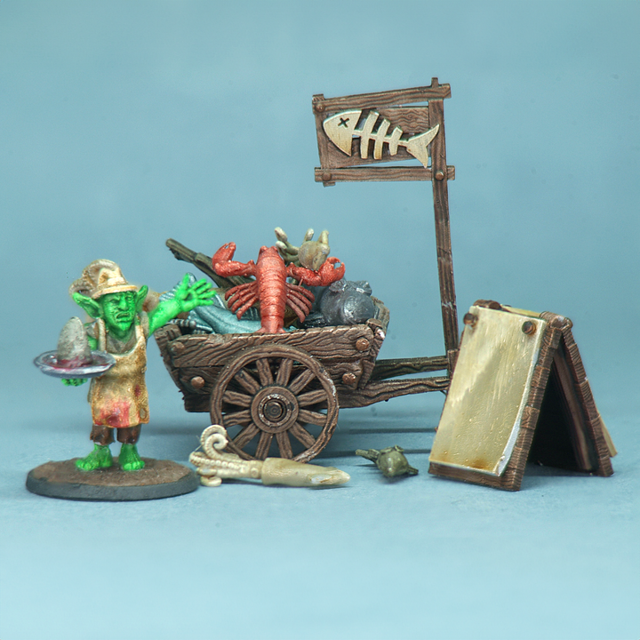 3D Printable Fishmonger Goblin – Marketplace Prop Miniature for RPG ...