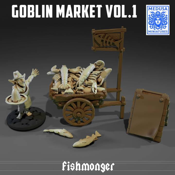 3D Printable Fishmonger Goblin – Marketplace Prop Miniature for RPG ...