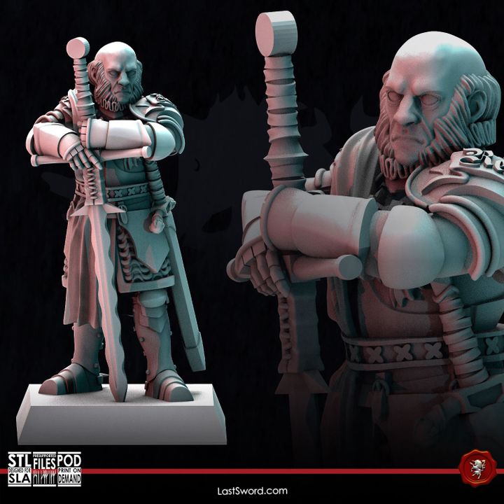 3D Printable Lord Arcadius on foot by LastSword Miniatures