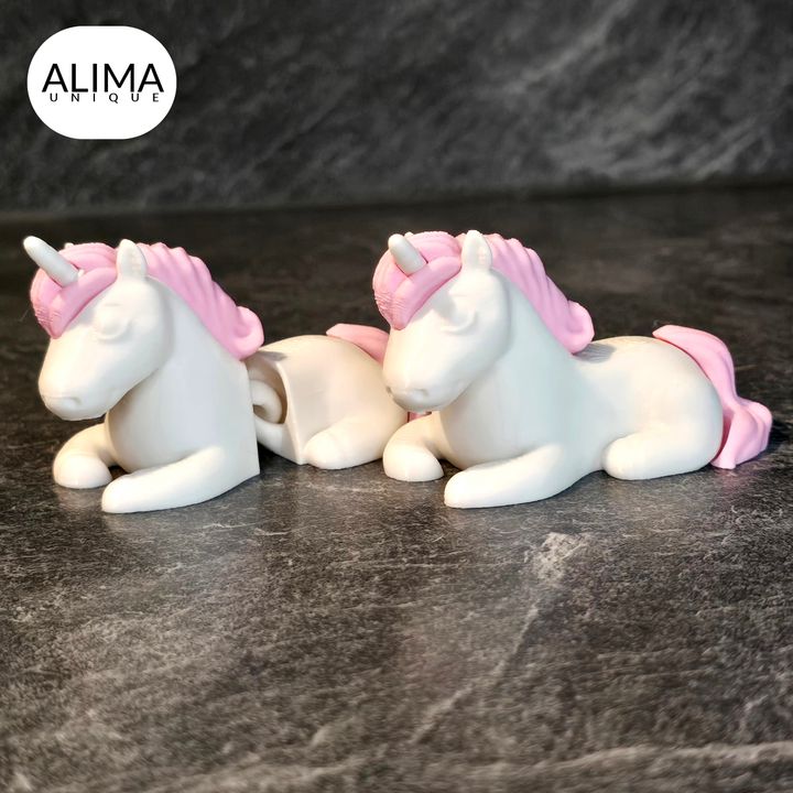 3D Printable Sleeping unicorn + articulated by ALIMA UNIQUE DESIGNS