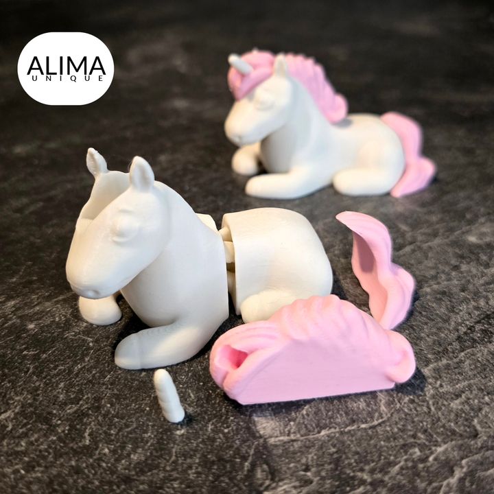 3D Printable Sleeping unicorn + articulated by ALIMA UNIQUE DESIGNS