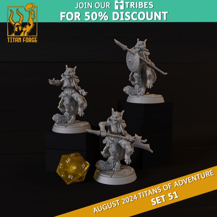 3D Printable Catfolk Female Fighter RPG Hero Character D&D 5e - Titans ...
