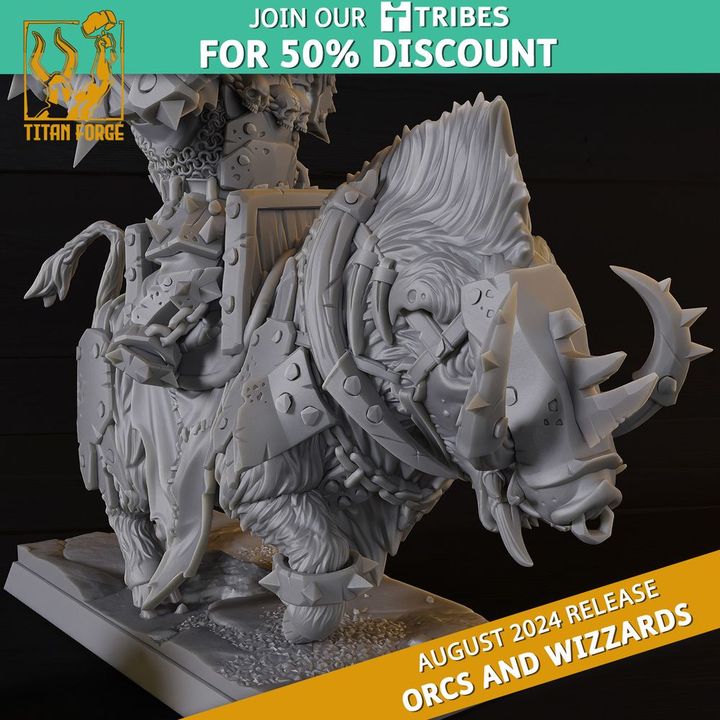 3D Printable Orc Warlord Rider - Titan Forge Miniatures - 2024 - August ...