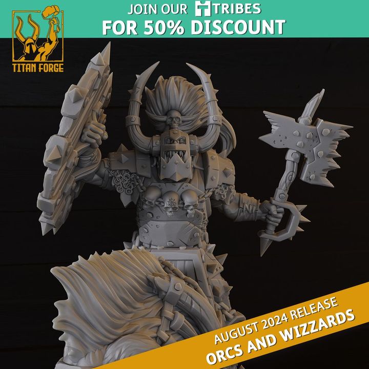3D Printable Orc Warlord Rider - Titan Forge Miniatures - 2024 - August ...